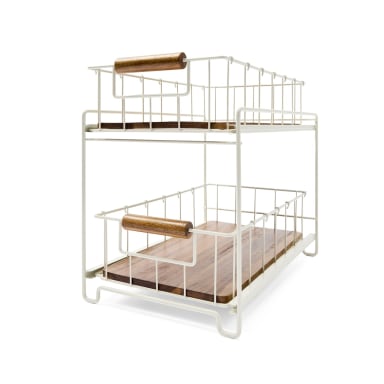 Off White and Acacia 2 Tier Drawers - Kmart