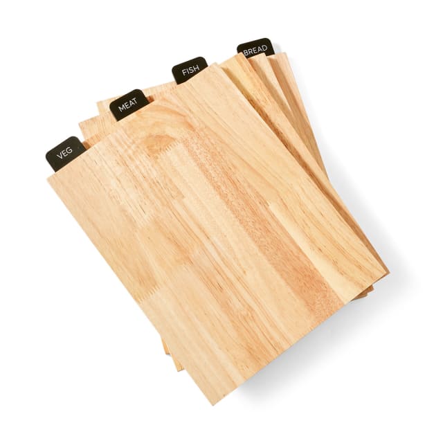 Set of 4 Wood Cutting Boards with Stand - Kmart