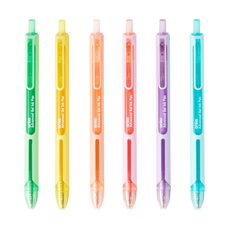 6 Pack Advanced Gel Ink Pens - Kmart