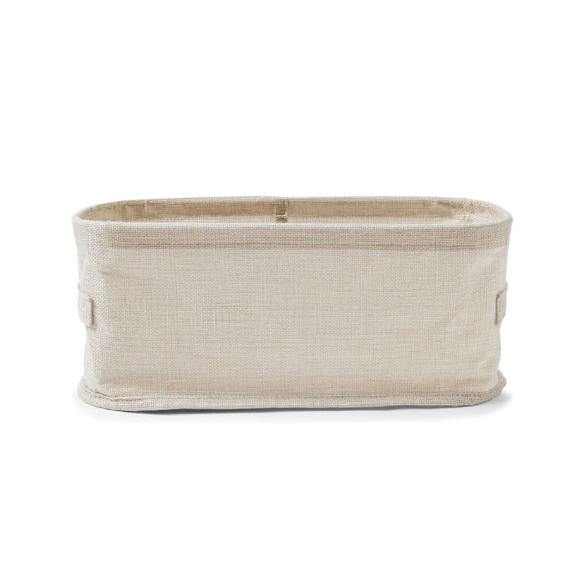 Linen Look Open Storage Box - Narrow, Beige - Kmart