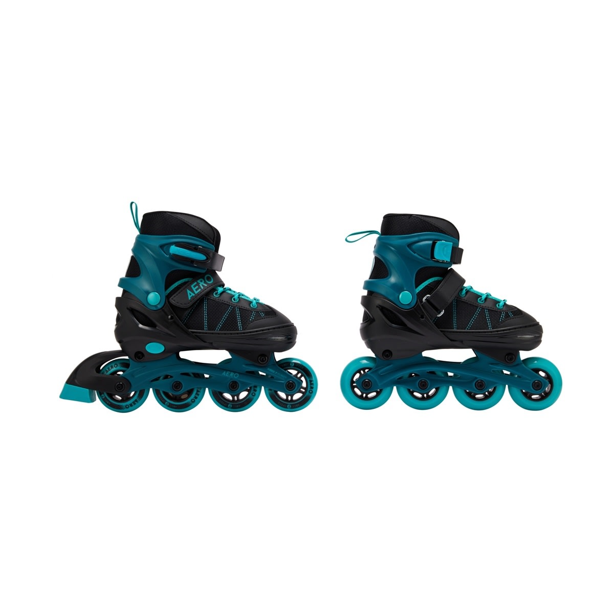 Inline Skates - Black and Teal, Size 2 to 4 - Kmart