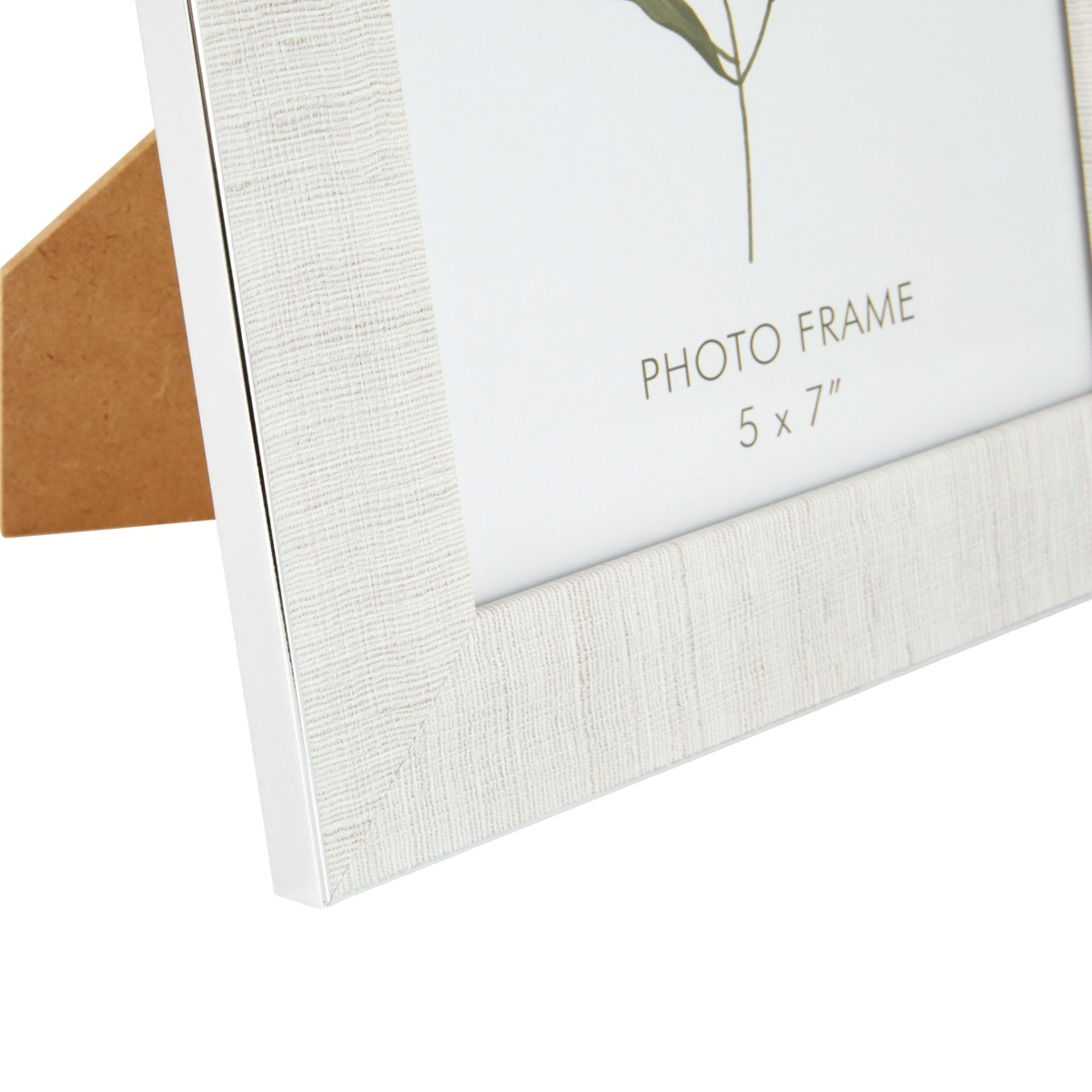 Linen Look Photo Frame - 5in. x 7in. (13cm x 18cm), White - Kmart
