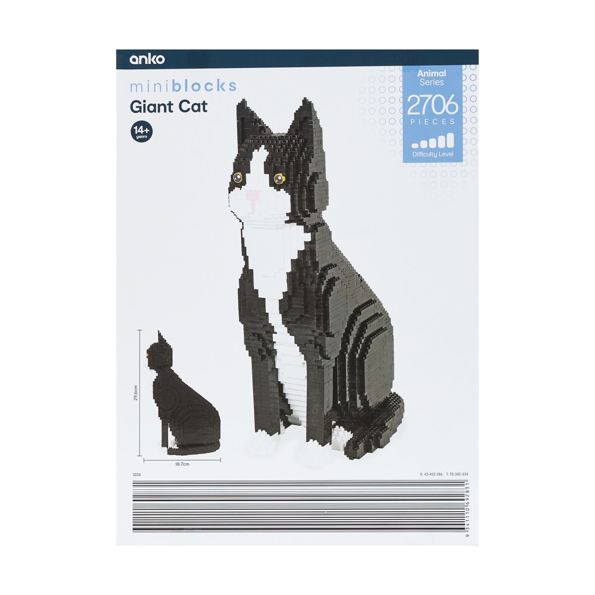 2706 Piece Mini Blocks Animal Series: Giant Cat - Kmart