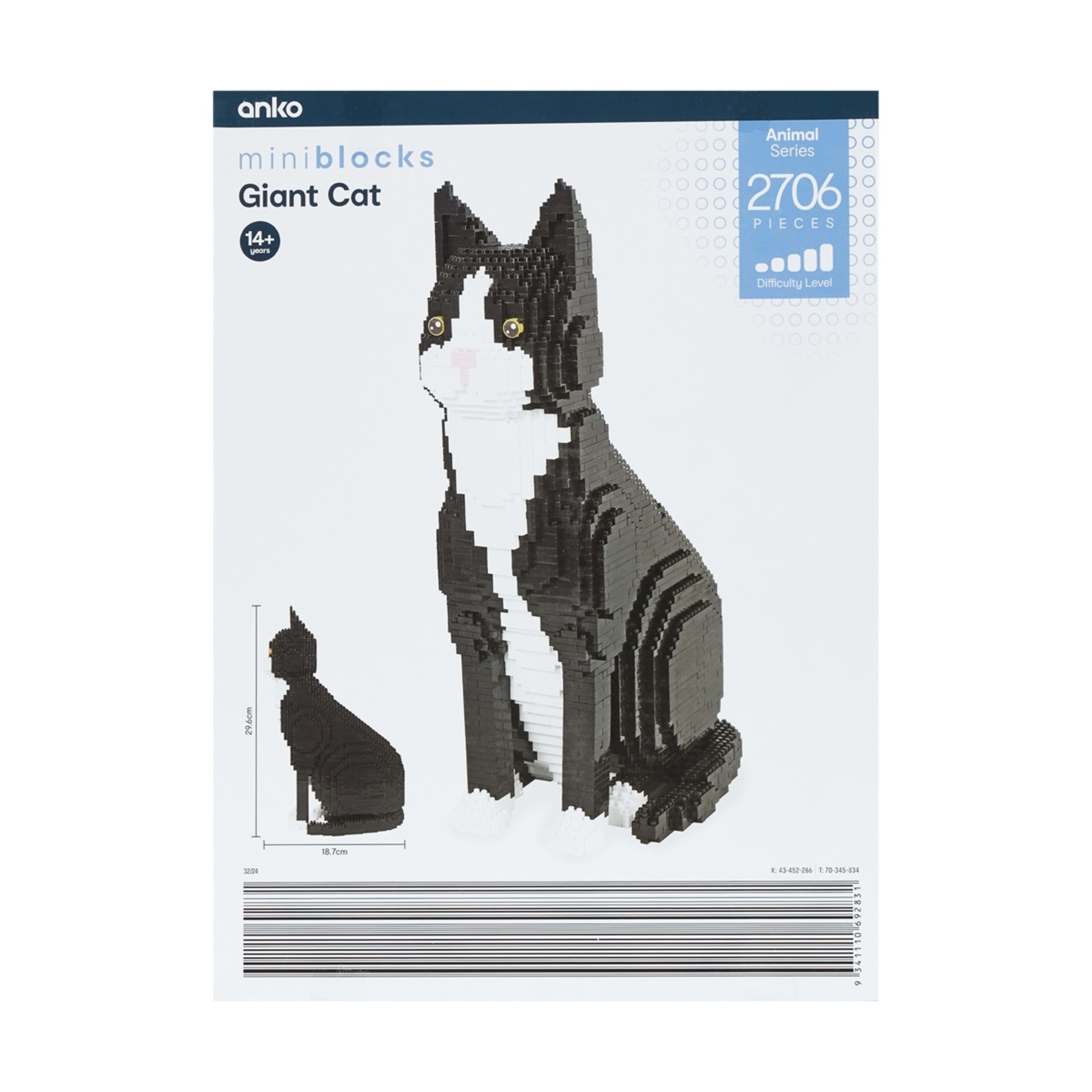 2706 Piece Mini Blocks Animal Series: Giant Cat - Kmart