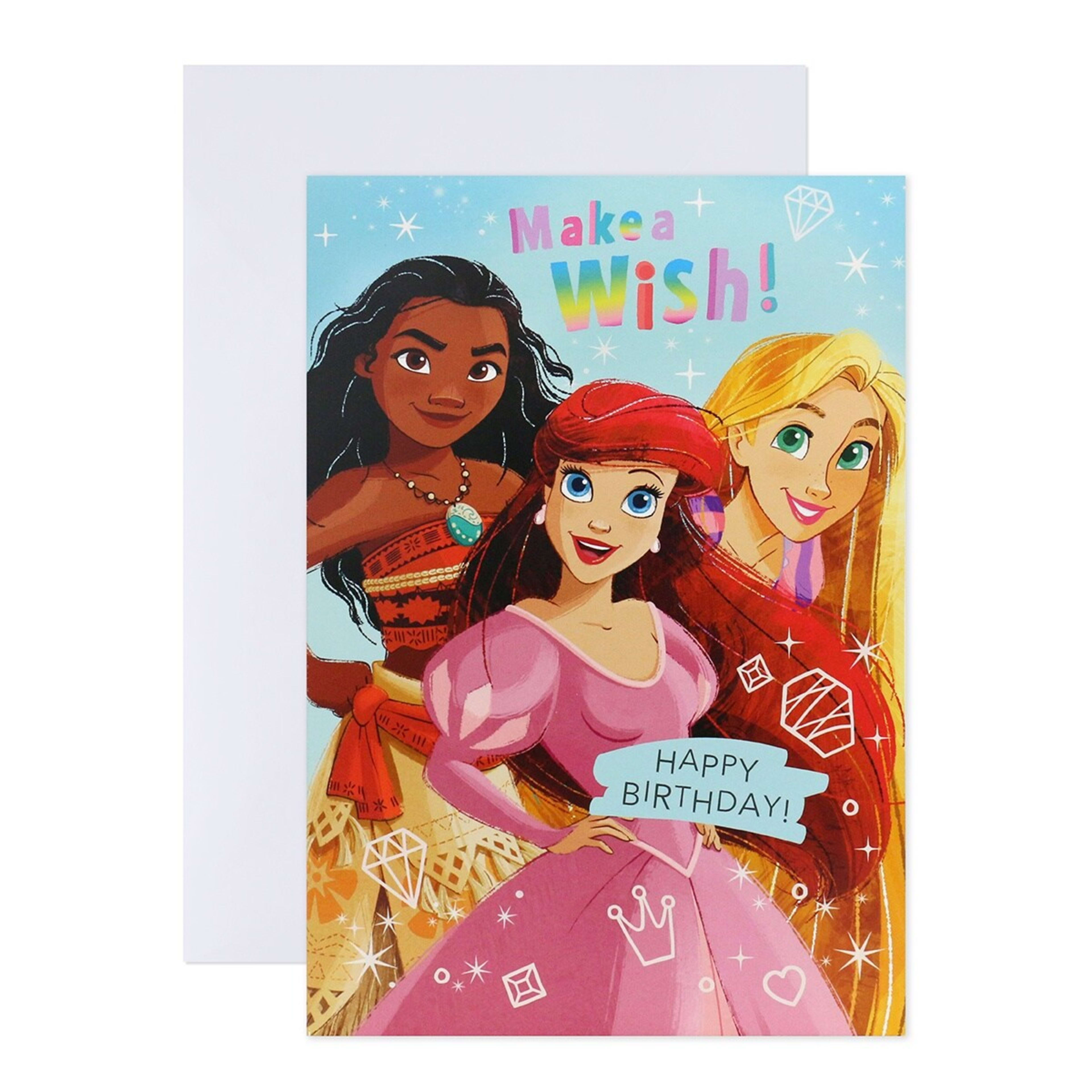 Hallmark Interactive Sound Birthday Card - Disney Princess Make a Wish ...