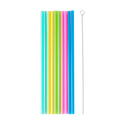 10 Piece Reusable Bright Straws - Kmart