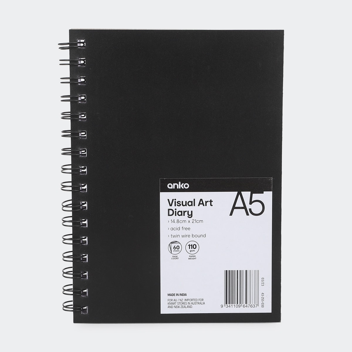A5 Visual Art Diary - Black - Kmart