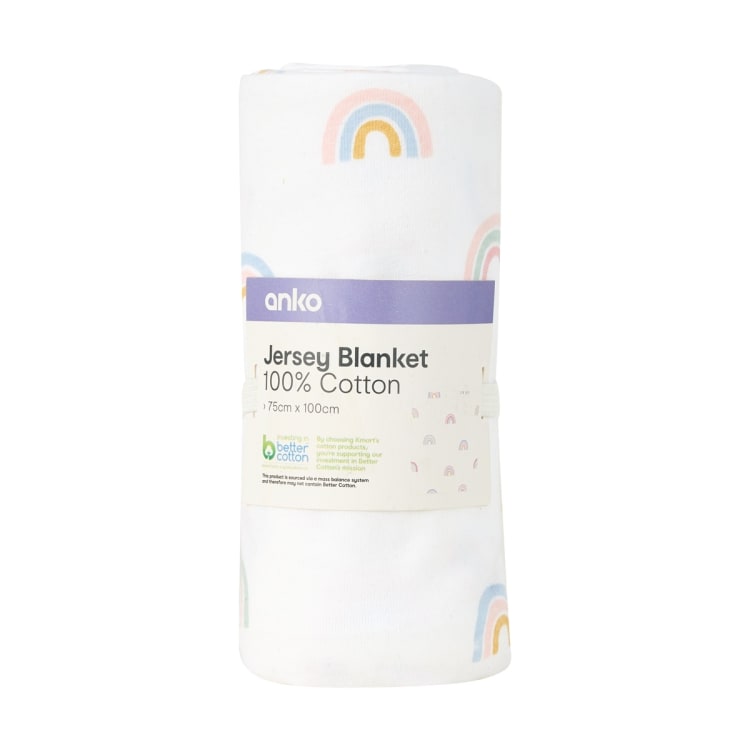 Cotton Jersey Blanket - Rainbow - Kmart