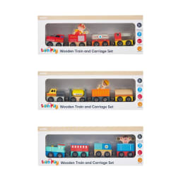 Wooden Train and Carriage Set - Assorted - Kmart NZ