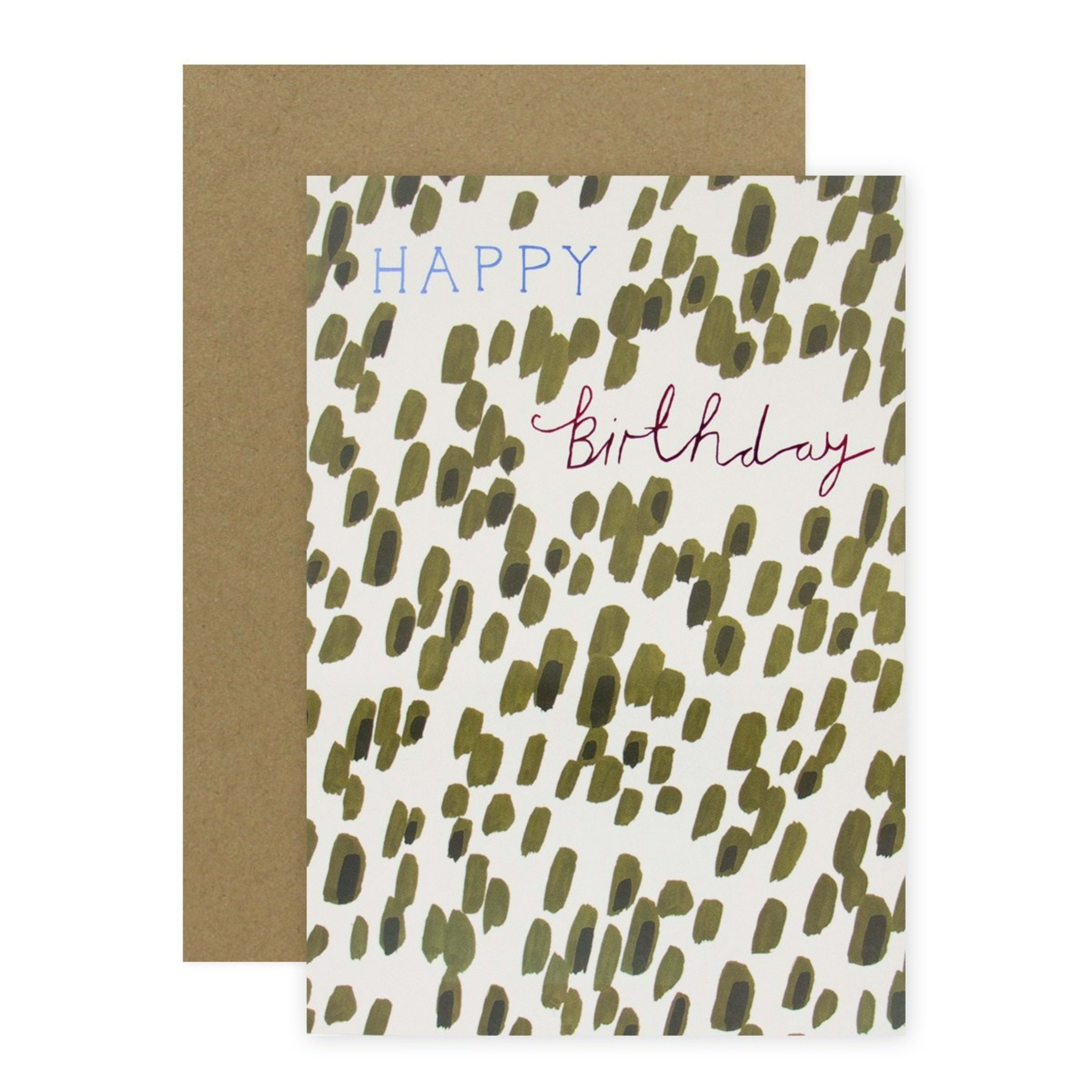 Connections from Hallmark Birthday Card - Olive Brush Strokes - Kmart