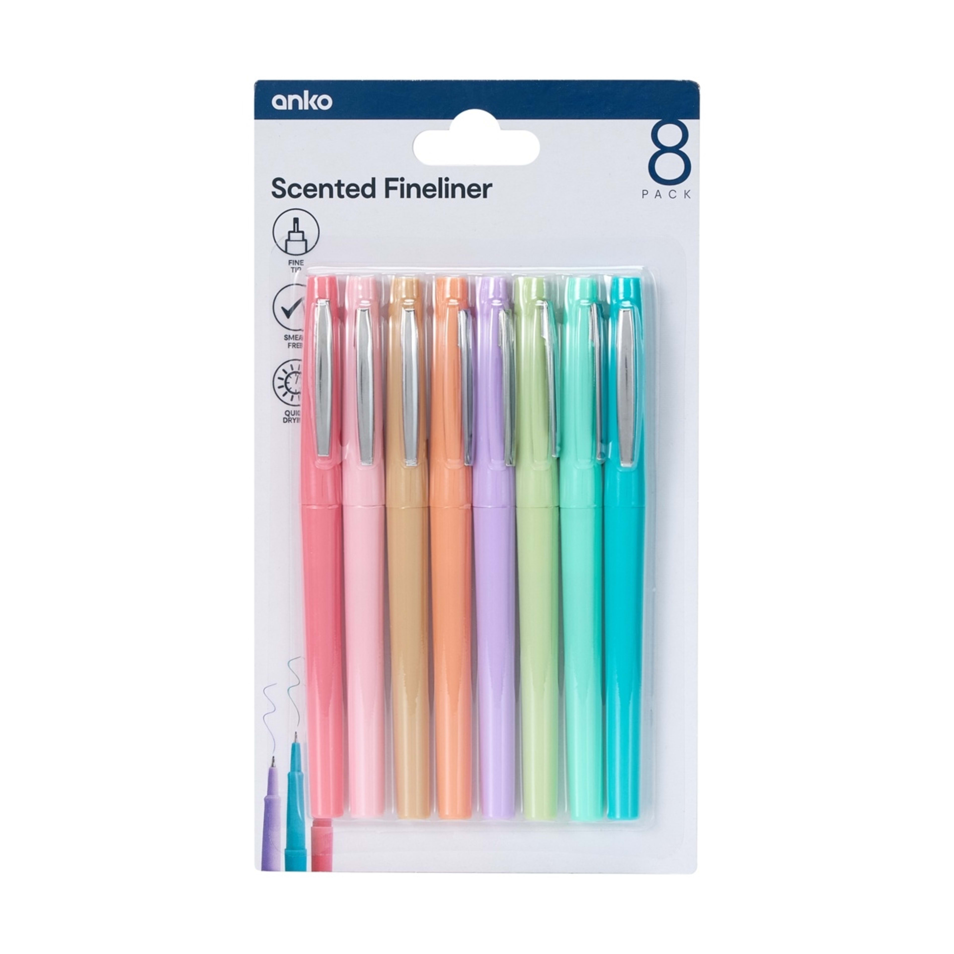 8 Pack Scented Fineliners - Kmart