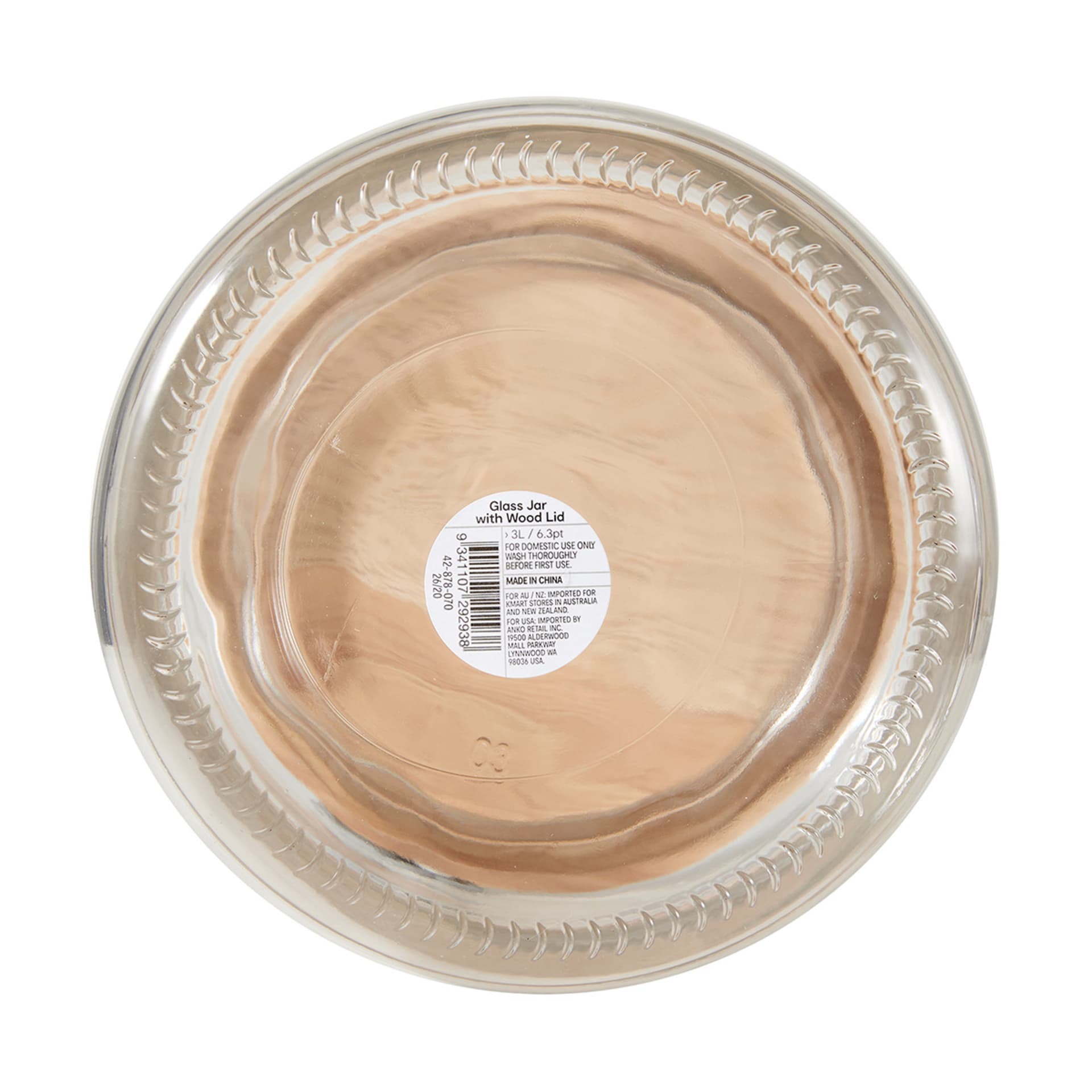 3L Glass Jar with Wood Lid - Kmart