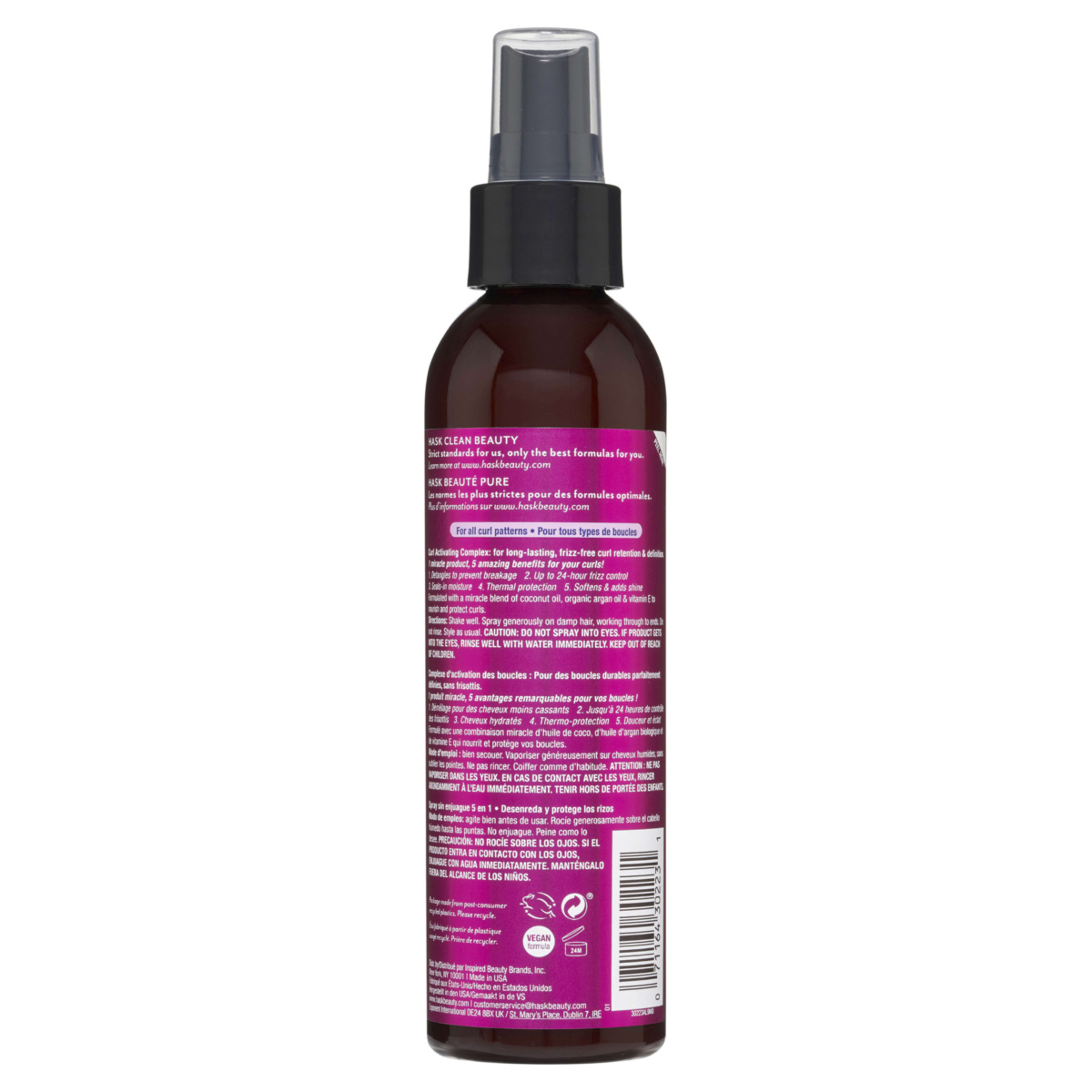 Hask Curl Care 5 In 1 Leave In Spray 175ml Coconut Oil Argan Oil