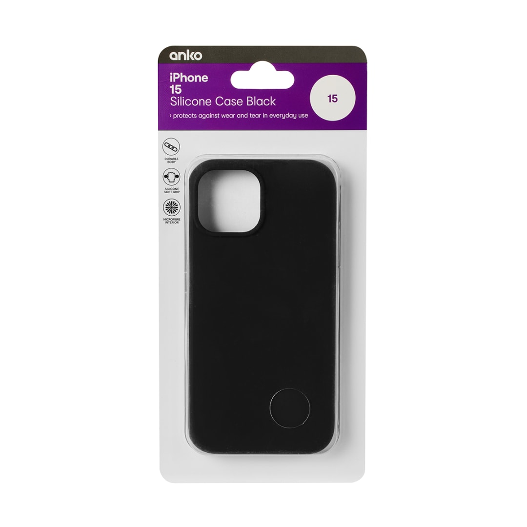 iPhone 15 Silicone Case - Black - Kmart