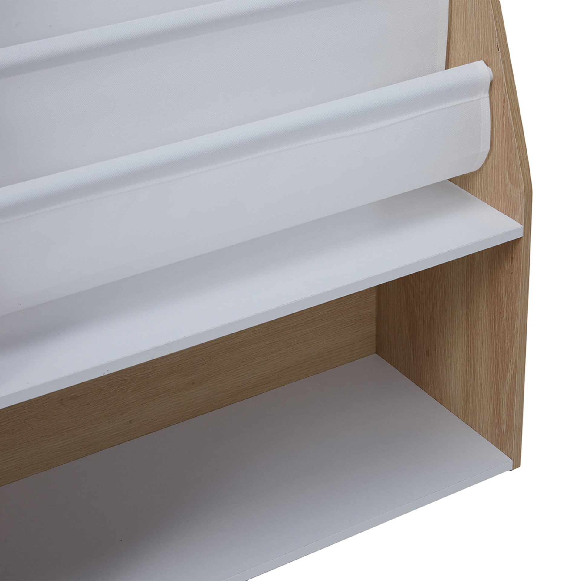 Oak Look and White Book Holder with Organiser - Kmart