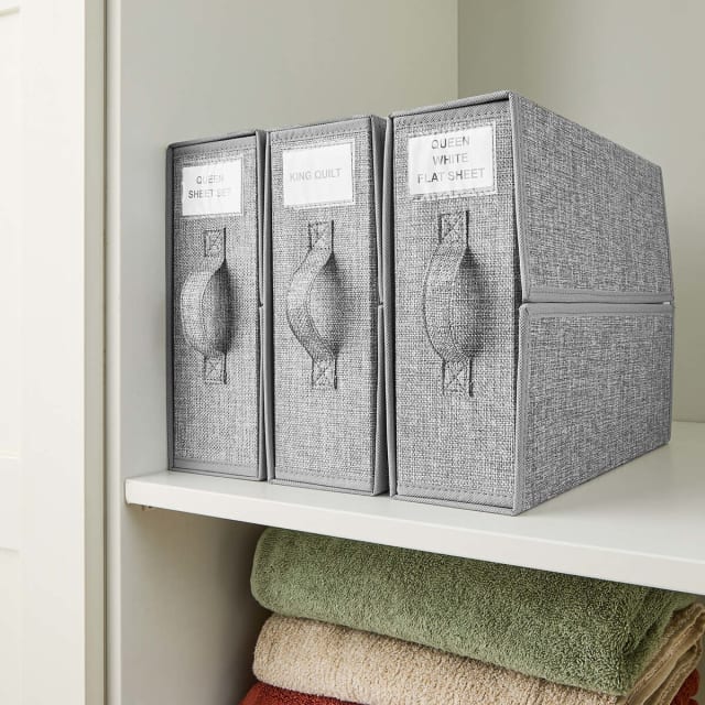 Linen Look Bed Linen Box - Charcoal - Kmart