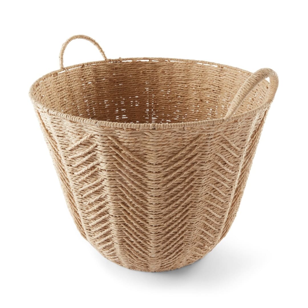 Round Herringbone Paper Rope Basket - Natural - Kmart