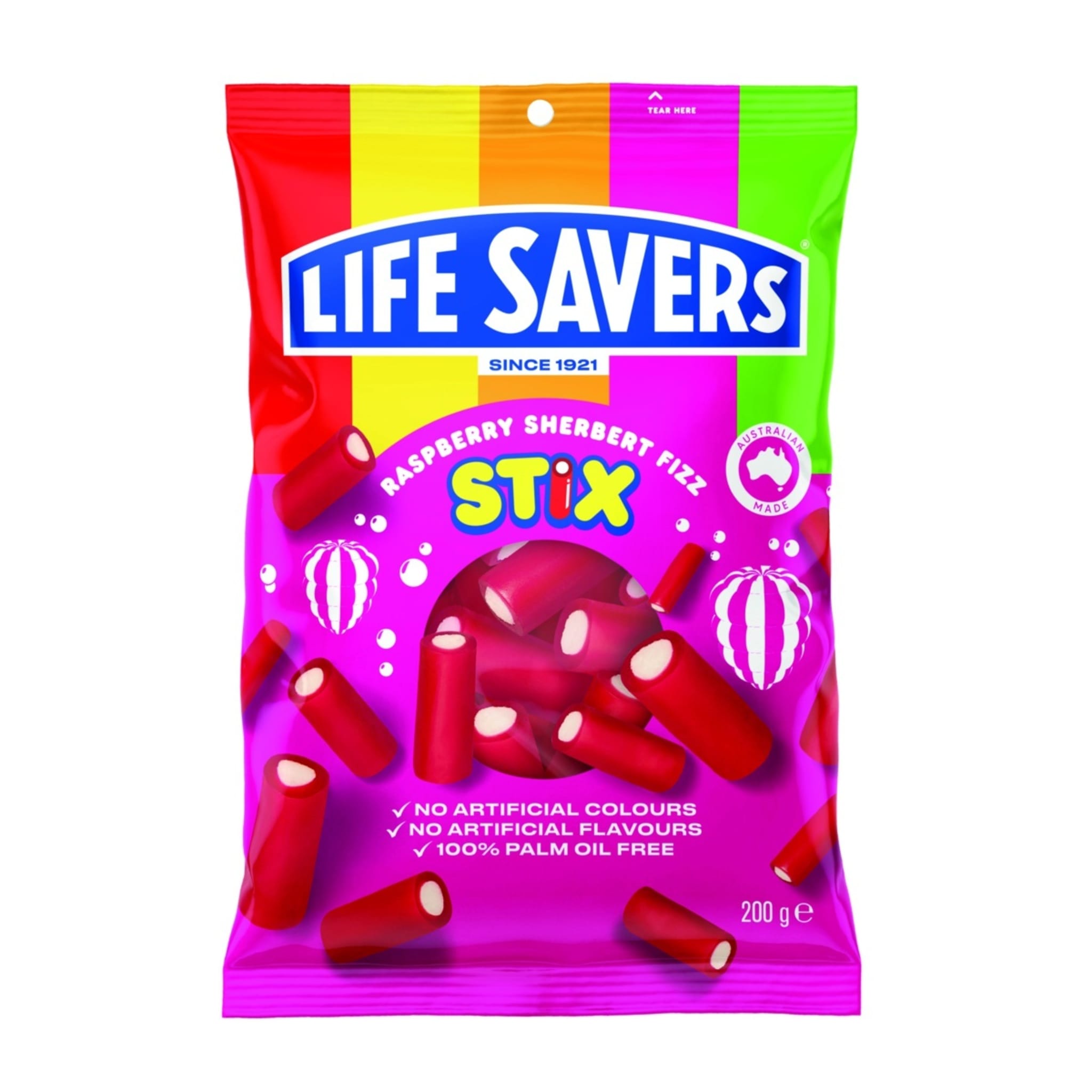 Life Savers Raspberry Sherbert Fizz Stix 200g - Kmart