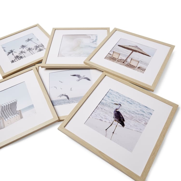 Set of 6 Gallery Frames - Oak Look - Kmart