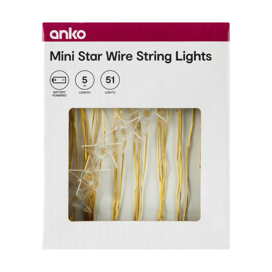 Mini Star Wire String Lights - Kmart