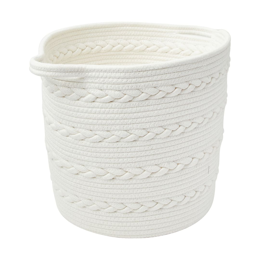 Round Braid Rope Basket - White - Kmart