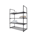 4 Tier Stackable Black Shoe Rack - Kmart