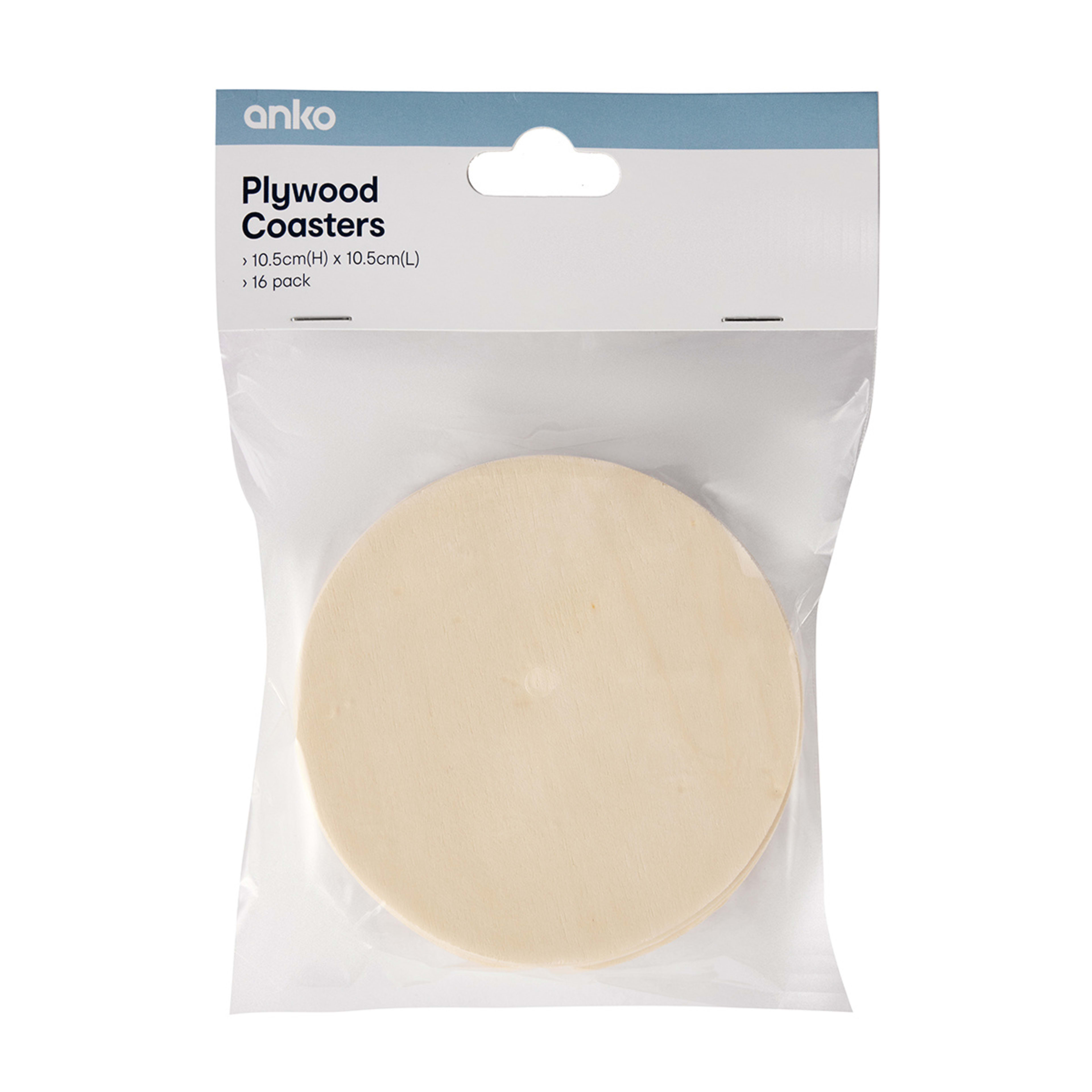 16 Pack Plywood Coasters - Kmart