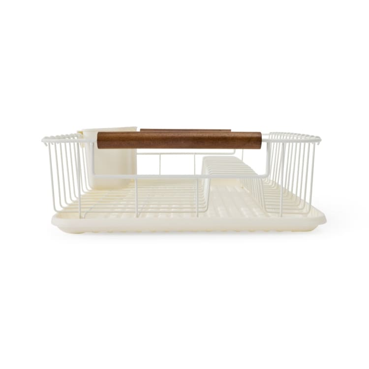 Off White Acacia Handle Dish Rack - Kmart