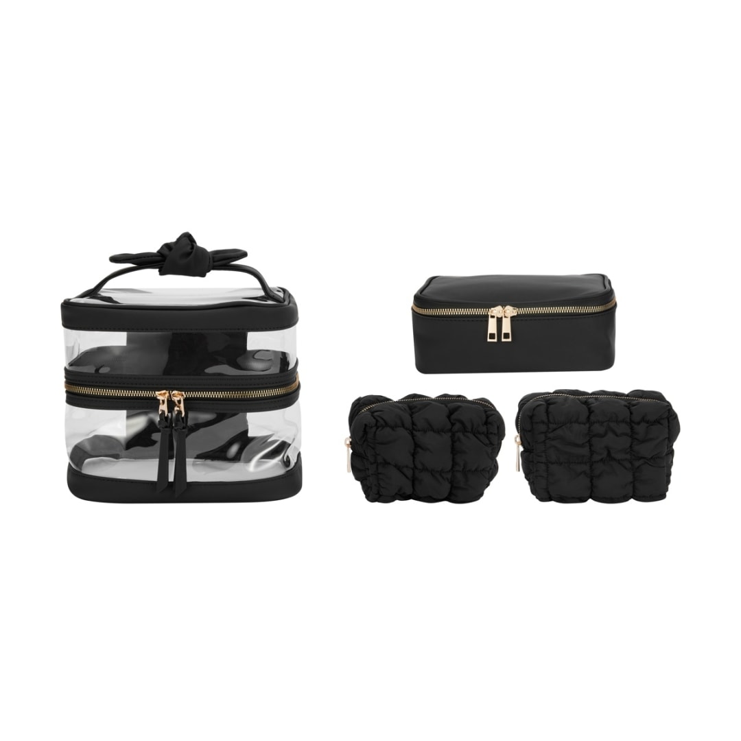 OXX Cosmetics 4 Piece Makeup Bag Set - Black - Kmart
