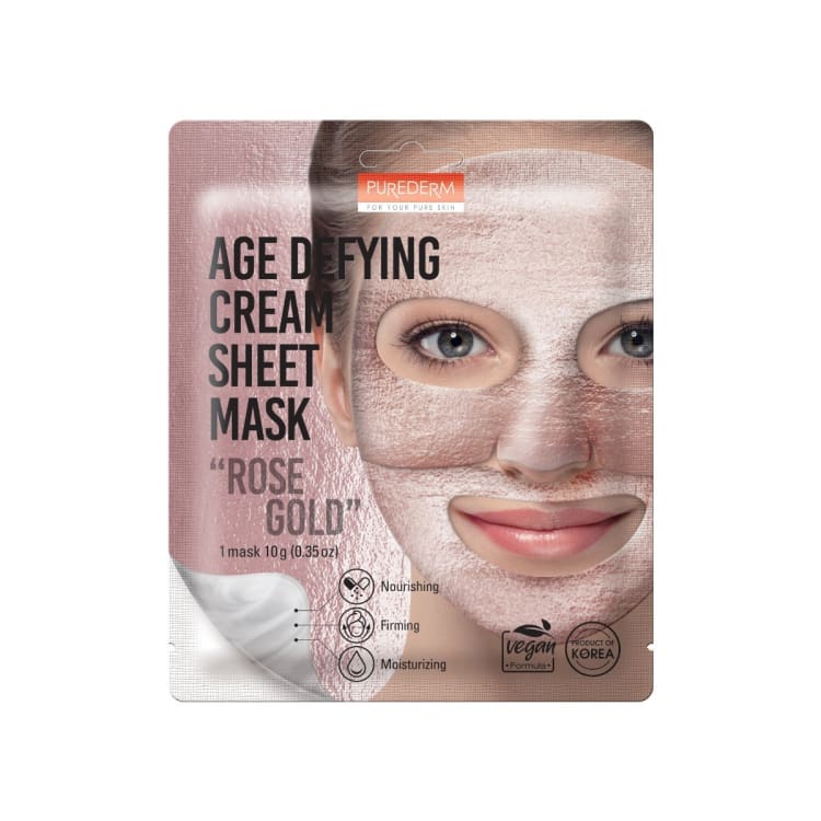 Purederm Age Defying Cream Sheet Mask 10g - Rose Gold - Kmart
