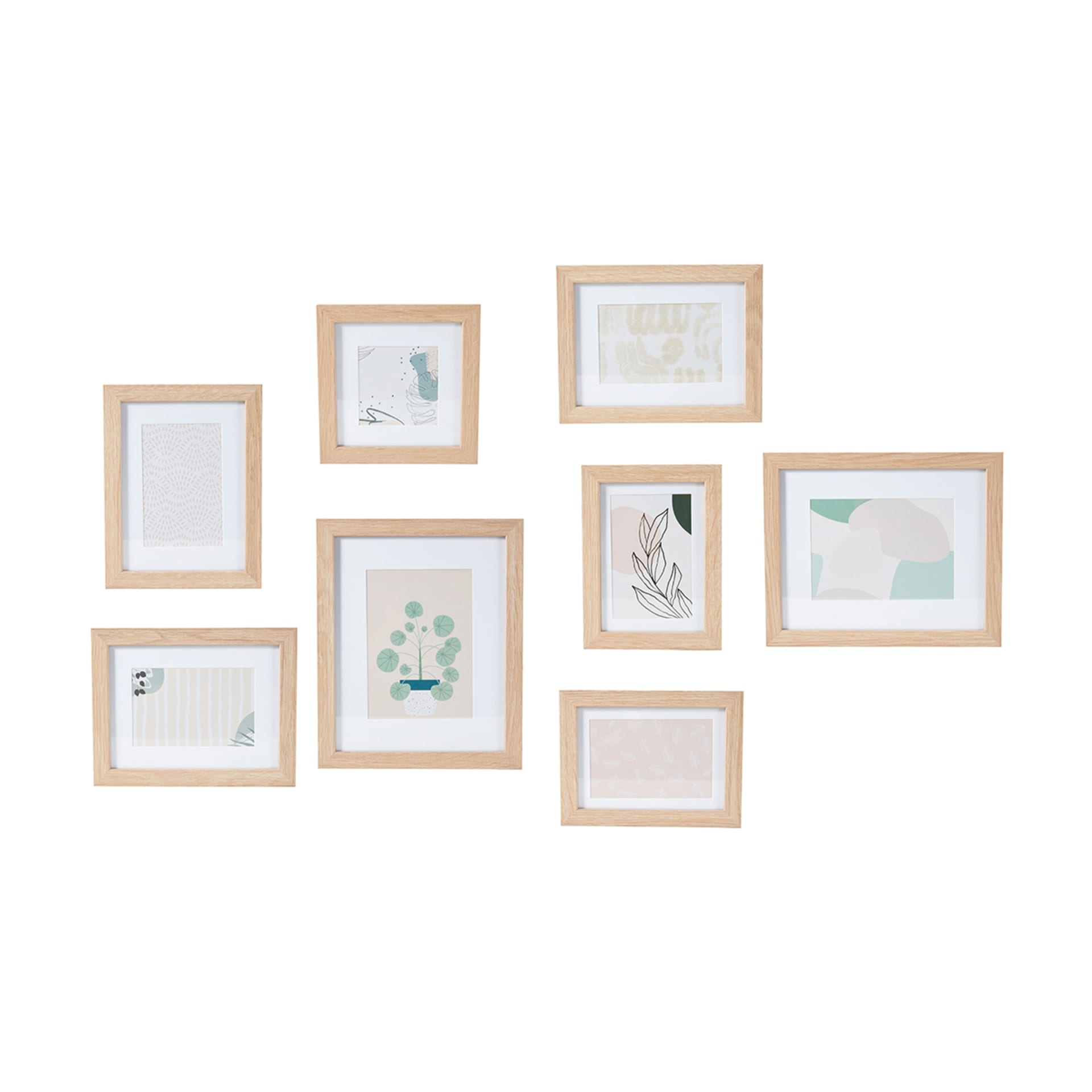 8 Piece Wall Photo Frame Set - Oak - Kmart