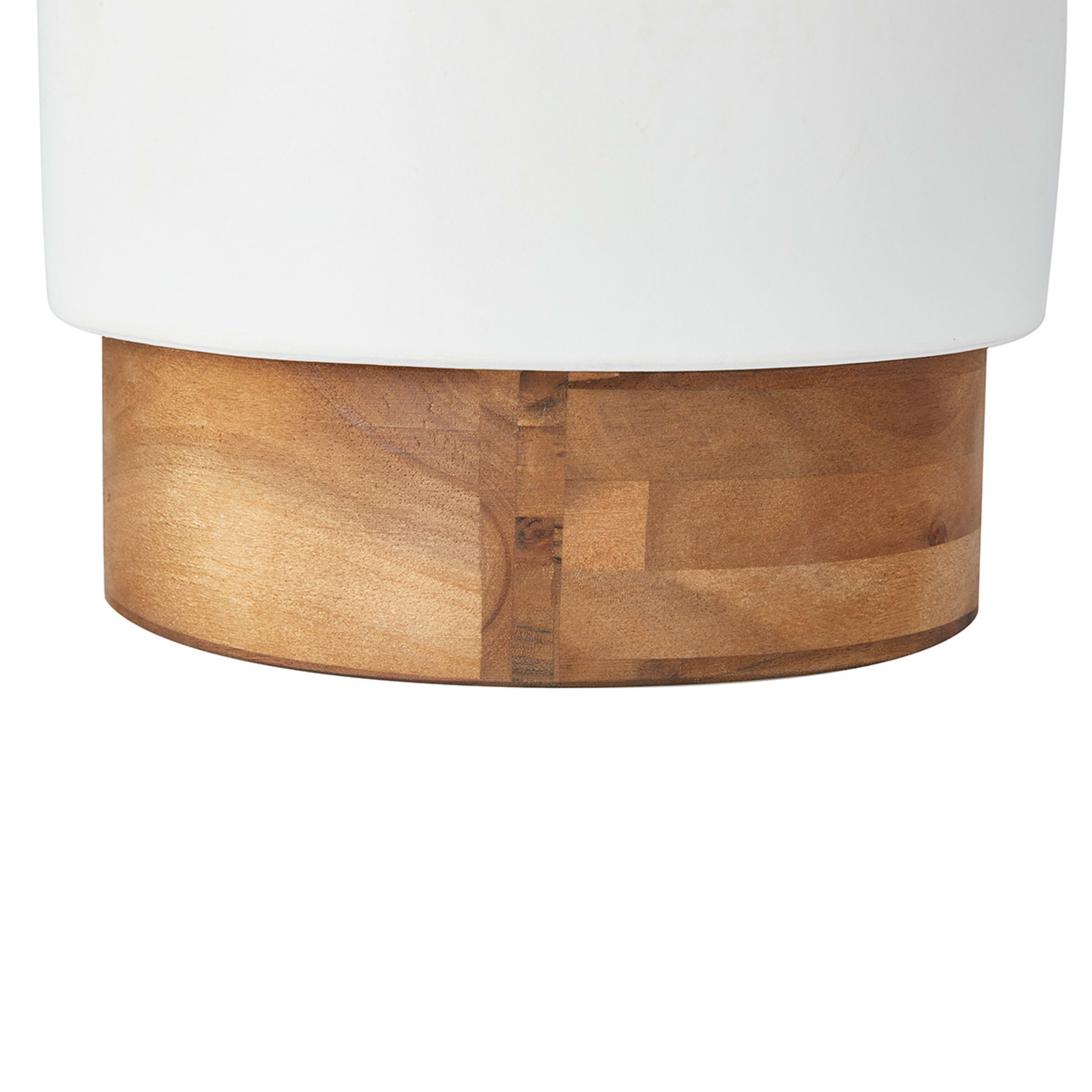 White Planter with Timber Base - Kmart