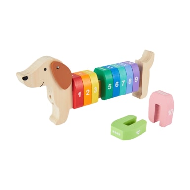 Wooden Play Count and Stack Dog - Kmart