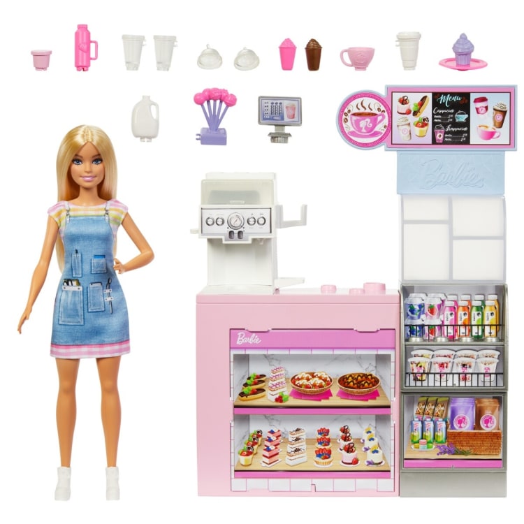 Barbie Coffee Shop Playset with Blonde Barista Doll - Kmart