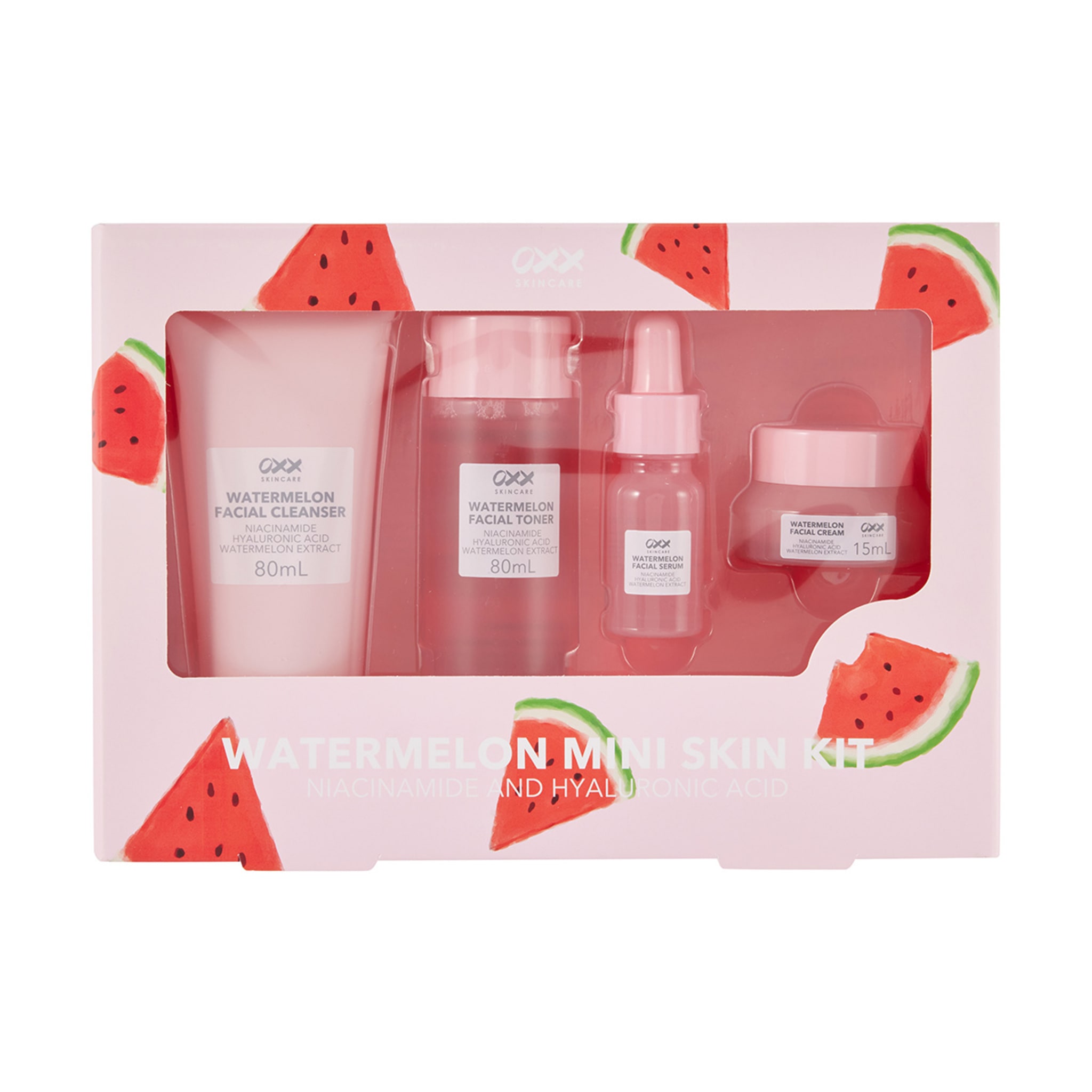 OXX Skincare Watermelon Mini Skin Kit - Niacinamide and Hyaluronic Acid ...
