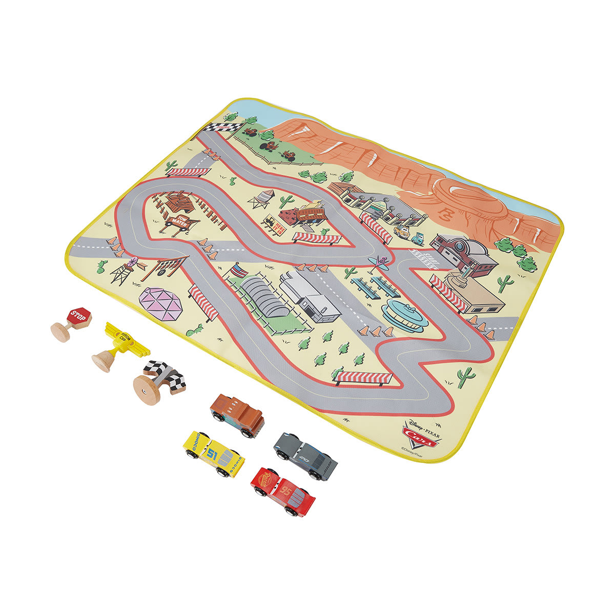 8 Piece Disney Pixar Cars Wooden Playmat Set - Kmart