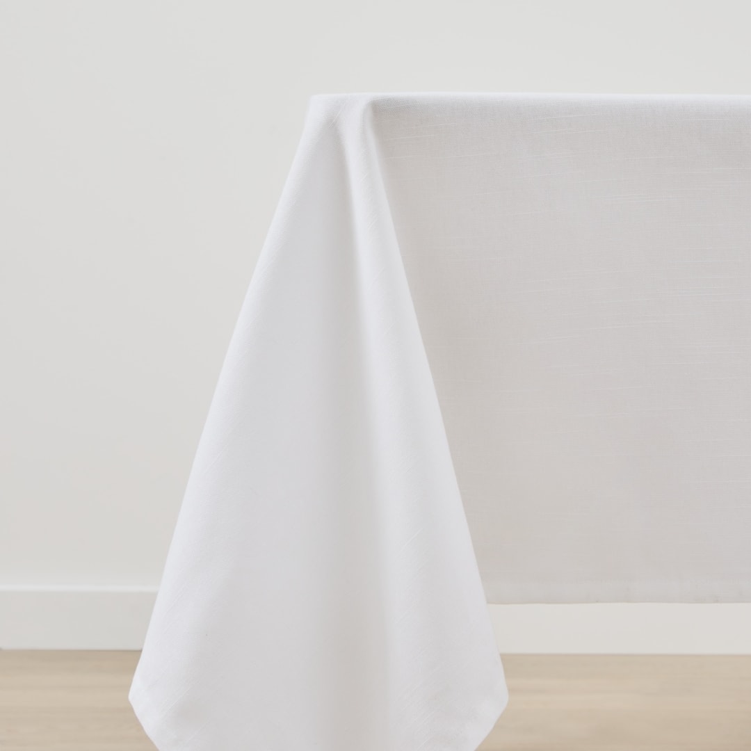 White Extra Large Linen Look Table Cloth - Kmart