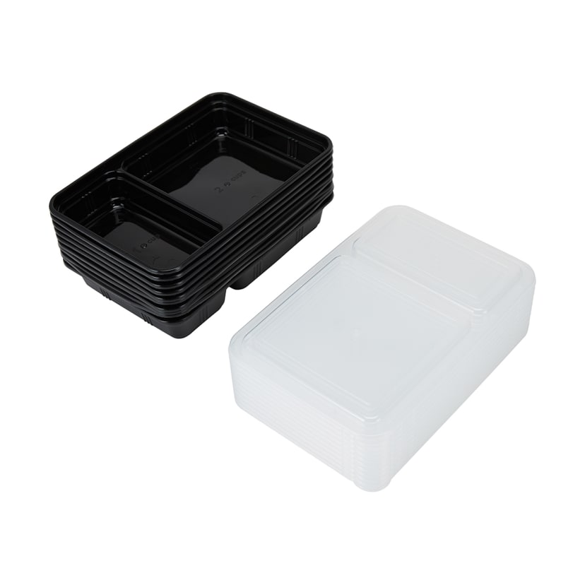 10 Piece 2 Compartment Meal Prep Containers - Kmart
