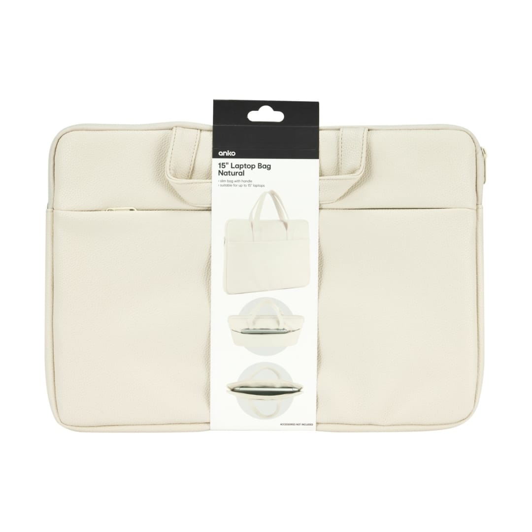 15in. Laptop Bag - Natural - Kmart