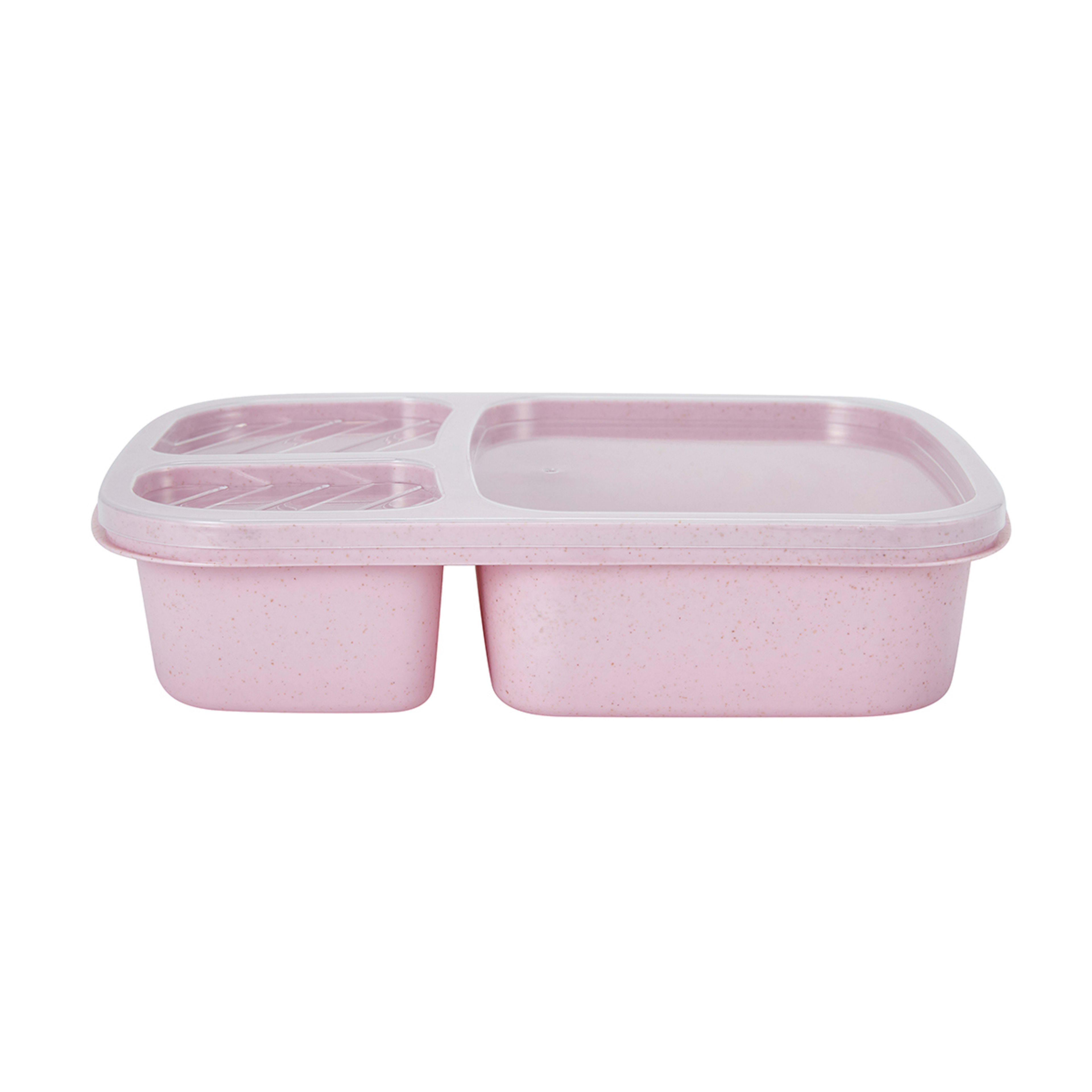 Pink Wheat Straw 3 Section Container Lunch Box - Kmart
