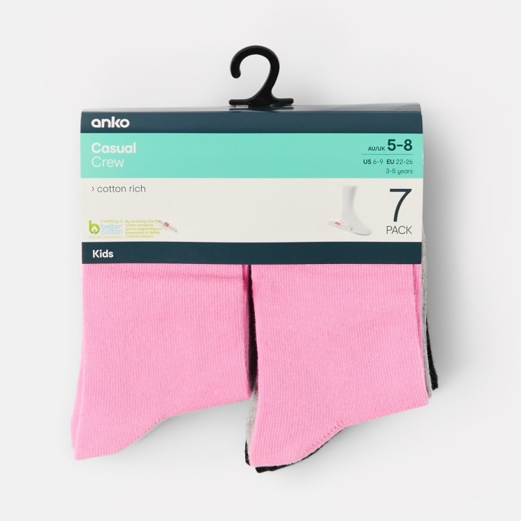 7 Pack Crew Socks - Kmart NZ