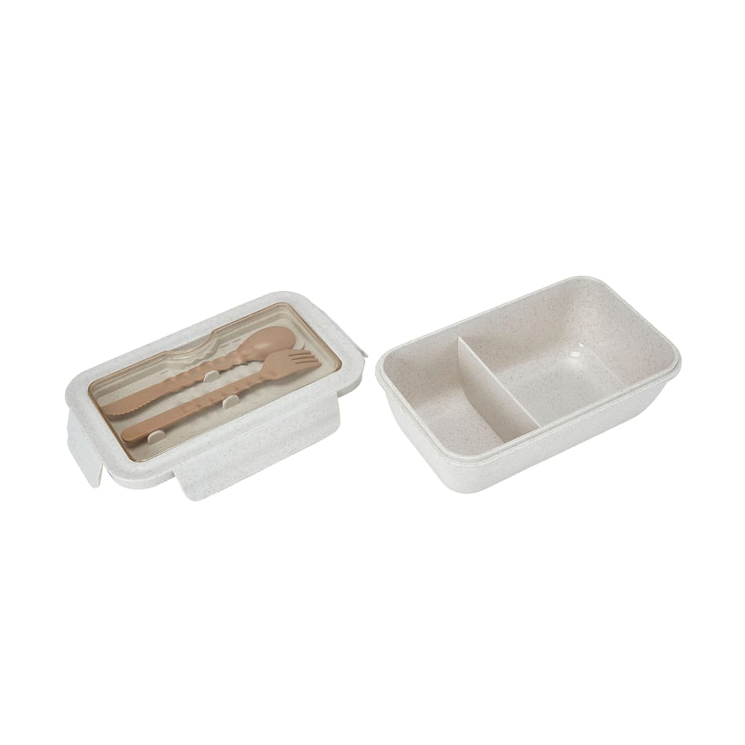 Oatmeal Wheat Straw Lunch Box with Cutlery - Kmart