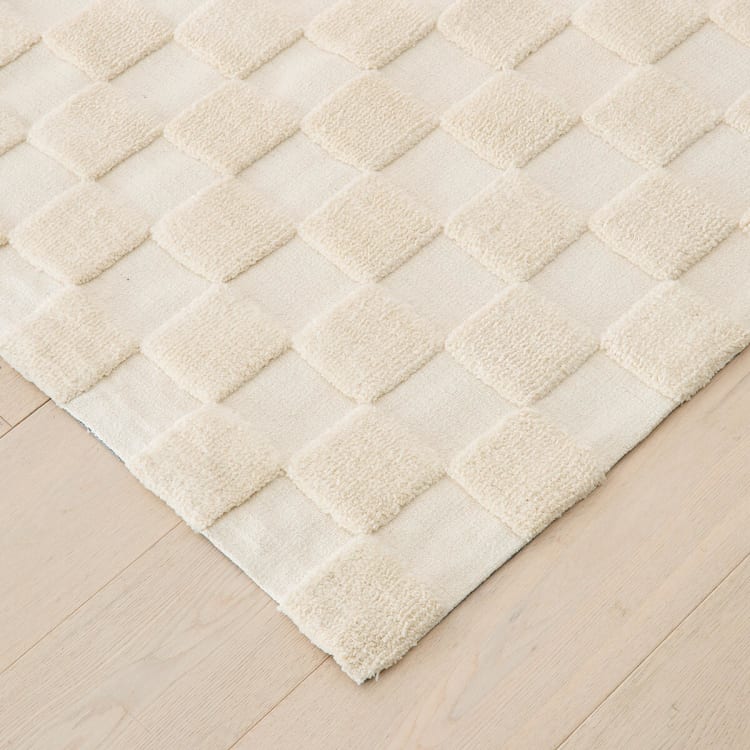 Check Rug - Natural, Extra Large - 270cm x 180cm - Kmart