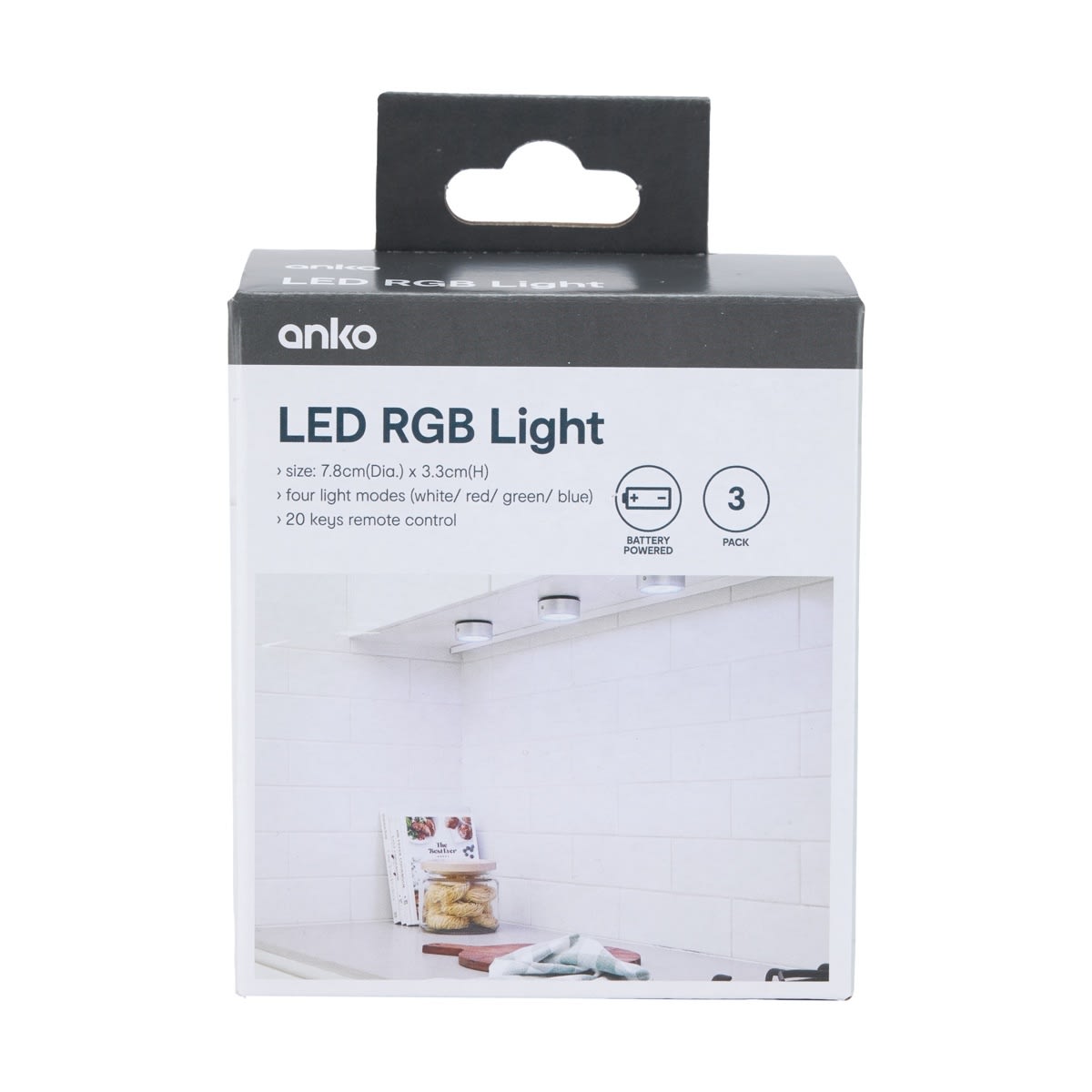 3 Pack LED RGB Lights - Kmart