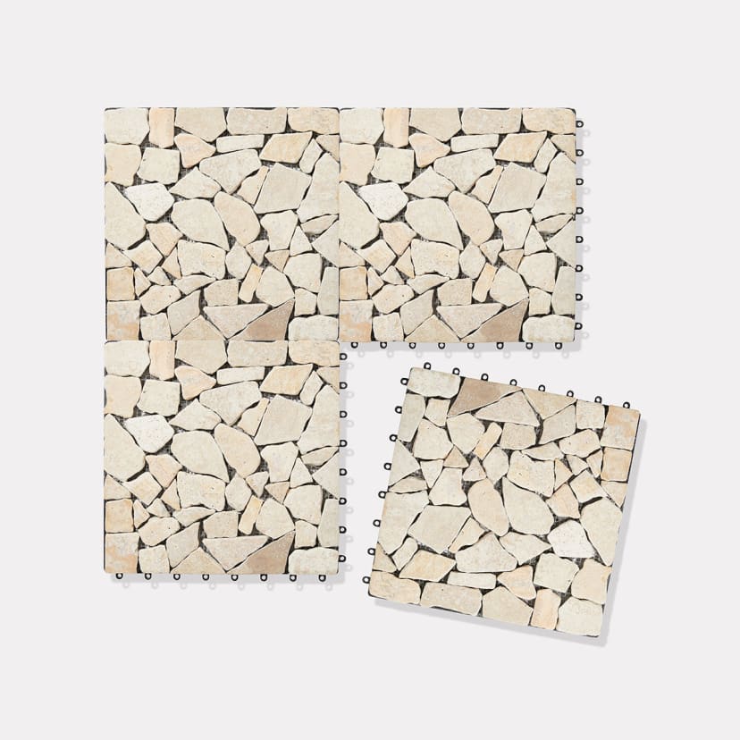 4 Pack Light Stone Decking Tiles - Kmart