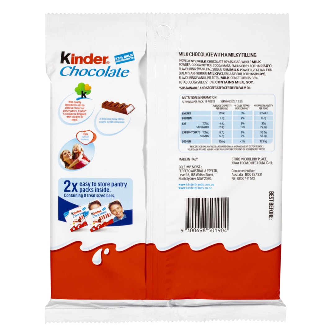 16 Piece Kinder Chocolate Sharepack 200g - Kmart