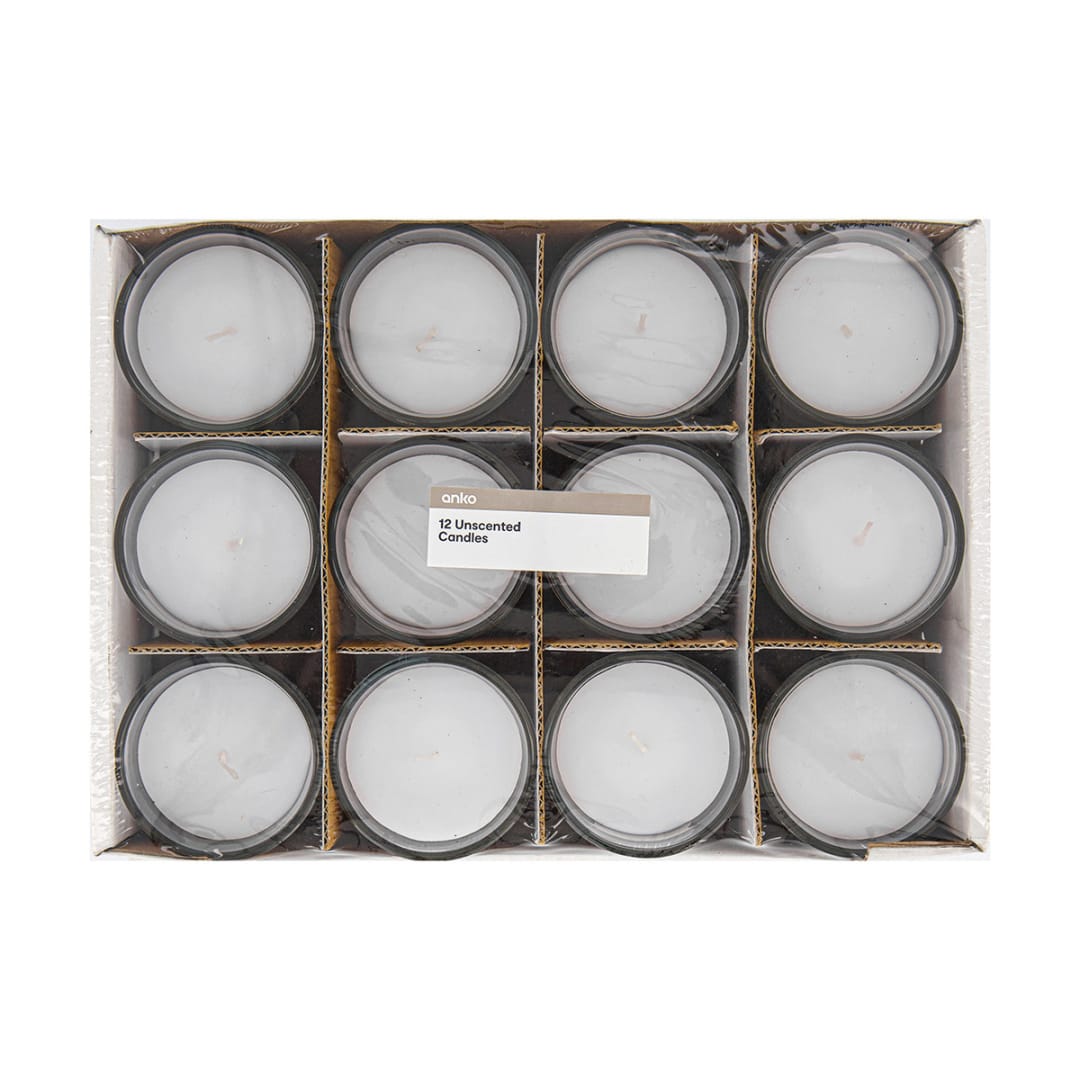 Unscented Candles - Pack of 12 - Kmart