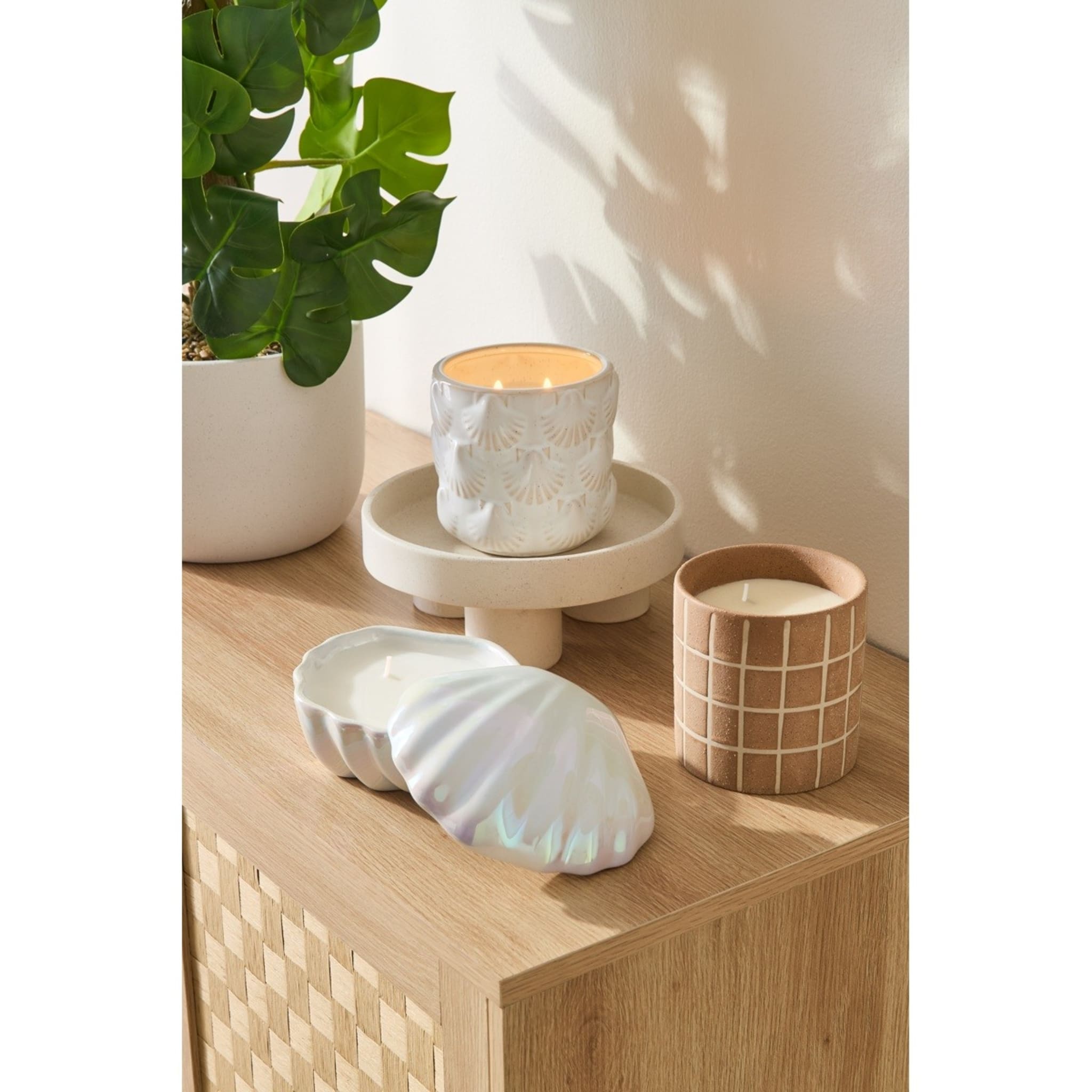 Check Embossed Candle - Kmart