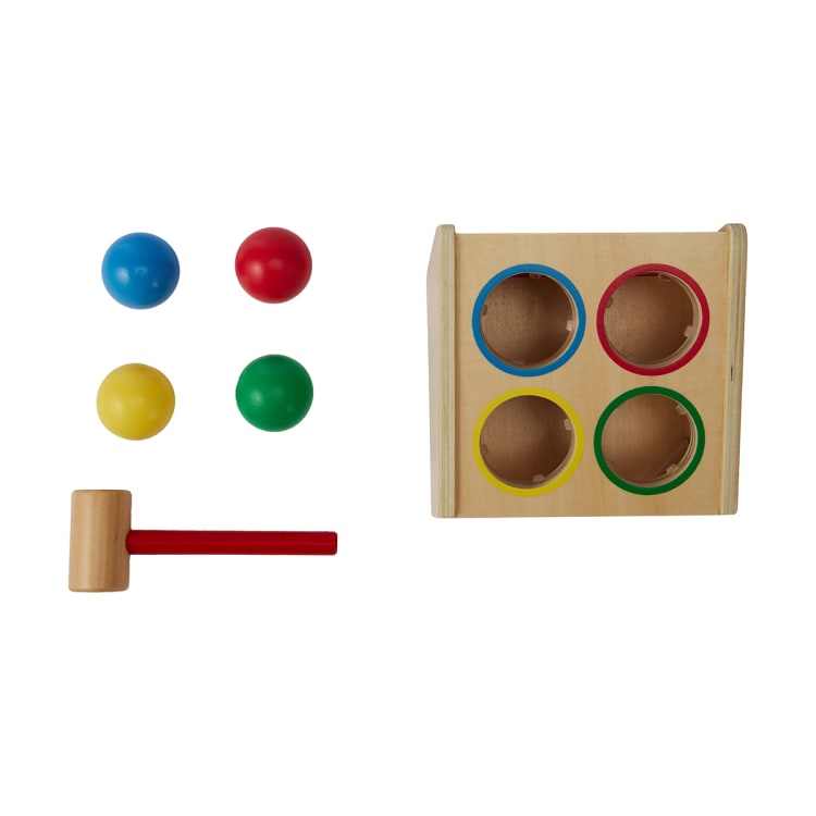 6 Piece Wooden Hammer Pound Cube - Kmart
