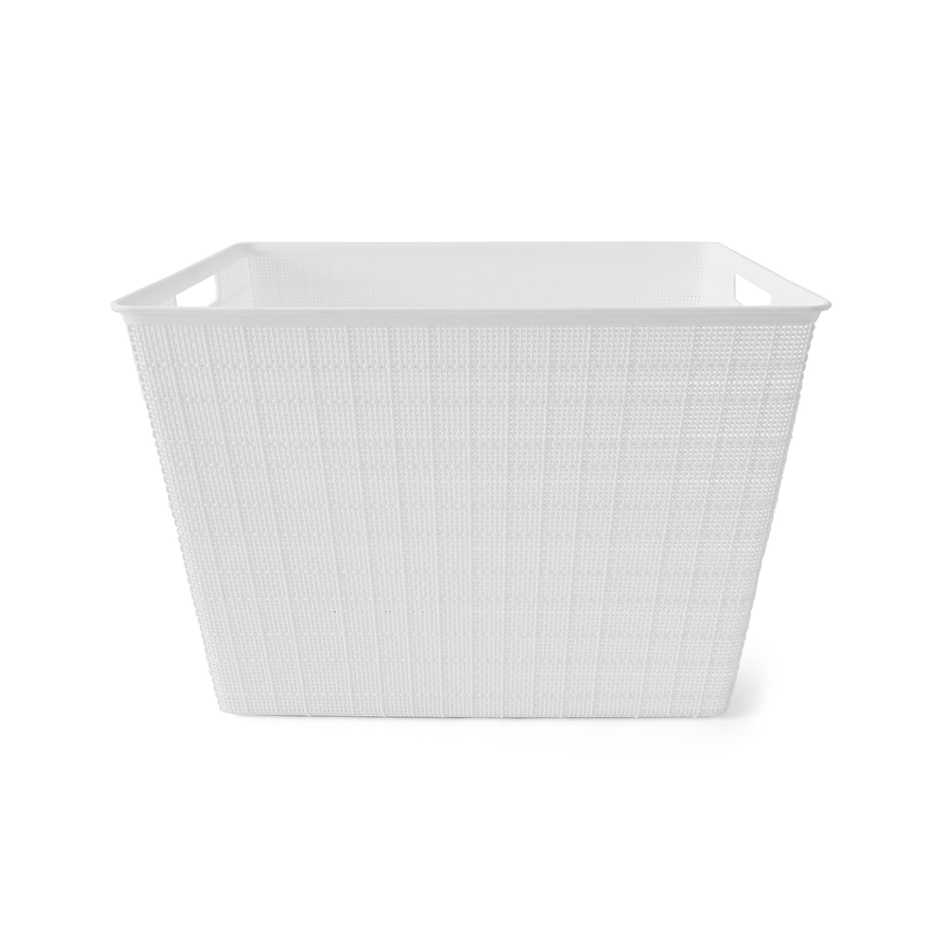 26L Linen Weave Rectangle Basket - White - Kmart